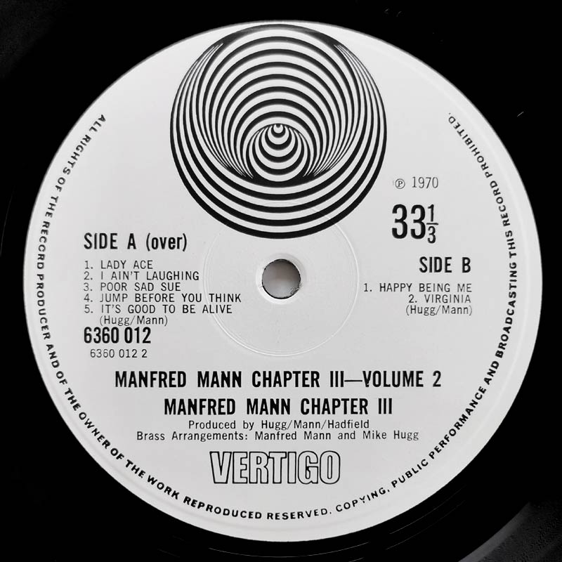 Manfred Mann Chapter Three • Volume 2: Orig. UK Vertigo '70