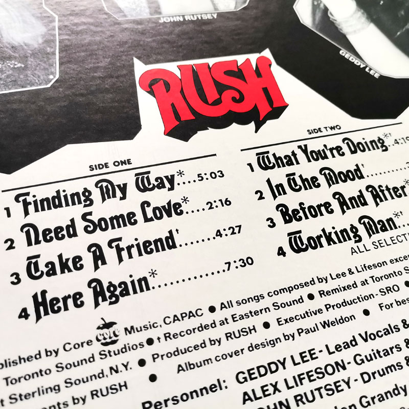 Rush • Rush: Mega Rare CA Orig. Moon Records LP '74
